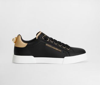 Dolce & Gabbana Portofino Sneakers Aus Kalbsnappaleder Mit Lettering - Frau Sneakers Mehrfarbig Leder 36.5