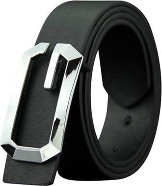 Generic Ceinture avec boucle G pour homme et femme - Ceinture neutre dorée avec boucle G lisse - Ceinture en cuir synthétique avec boucle lisse - Ceinture déc