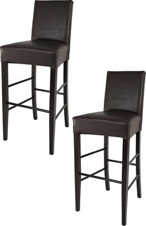 Tommychairs Tommychairs - 2er Set Moderne Barhocker Luisa, robuste Struktur aus lackiertem Buchenholz Farbe Wengeholz, gepolstert und mit Kunstleder in der Farbe 