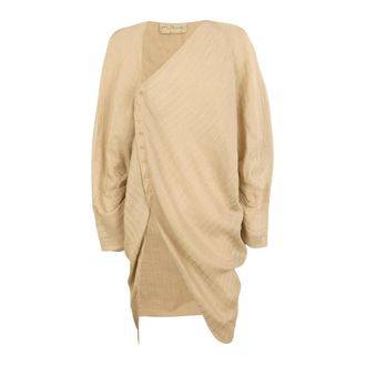 Cortana Eloise Asymmetrisches Drapierendes Hemd - - Blouses & Shirts - Damen - Beige - XL