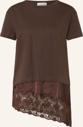 Rich & Royal T-Shirt Im Materialmix braun