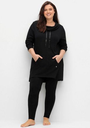 Sheego T-Shirt Sweatshirt Langarm in A-Linie mit Stehkragen