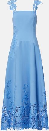 Oscar De La Renta Midikleid Porcelain aus einem Wollgemisch