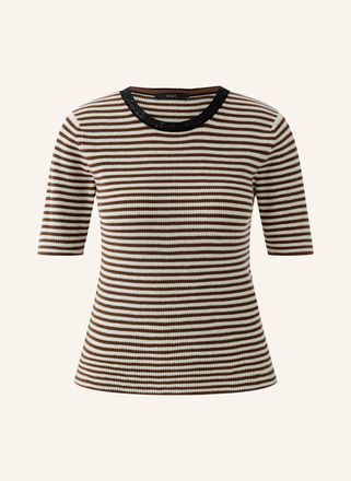 Oui Strickshirt Mit Pailletten braun