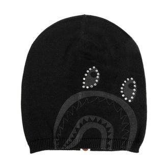 A Bathing Ape A Bathing Ape, Homme, Accessoires, Noir, Taille: ONE Size Crystal Shark Knit Cap