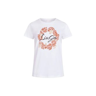 Liu Jo Femme, Tops, Blanc, Taille: 42 FR T-shirt à col rond à imprimé floral
