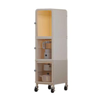 Generic Schmaler Aufbewahrungswagen, Schmaler Spaltwagen Mit Schrankt&uuml;r, Organizer-Schrank Mit Bremsr&auml;dern, for Badezimmer, Kleine Ecken, Enge Stellen(20x50x1