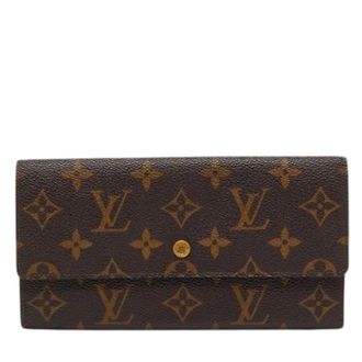 Louis Vuitton Portefeuille en toile enduite doccasion - Femme - Pre-owned - Brun - Taille: ONE Size
