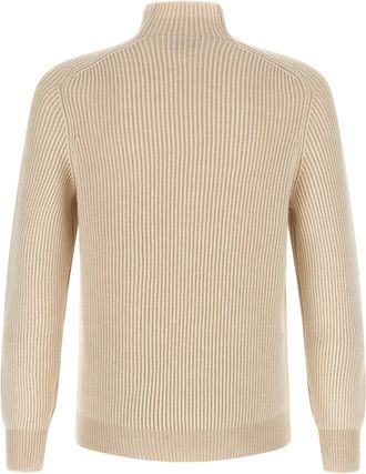 Brunello Cucinelli Ribbed Cashmere Sweater - Beige