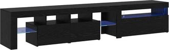 vidaXL TV-Schr&auml;nke 2 Stk. mit LED-Leuchten Schwarz Eiche Holzwerkstoff Vidaxl