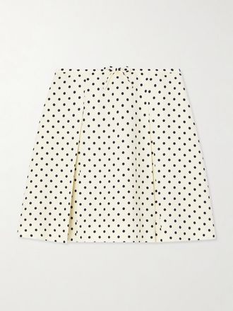 Valentino Garavani Mini-jupe En Toile &Agrave; Pois Aline - Cr&egrave;me