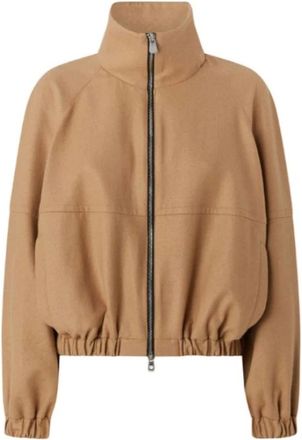 Pinko Pinko, Femme, Vestes, Brun, Taille: 36 FR Top en maille c&ocirc;tel&eacute;e avec Oval T