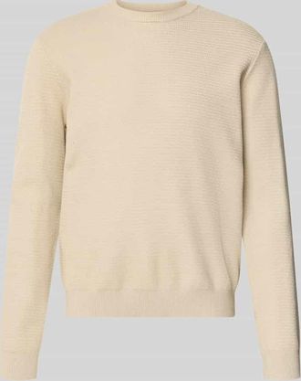 Only & Sons Strickpullover aus Viskose-Mix mit Jacquardstruktur und Rundhalsausschnitt