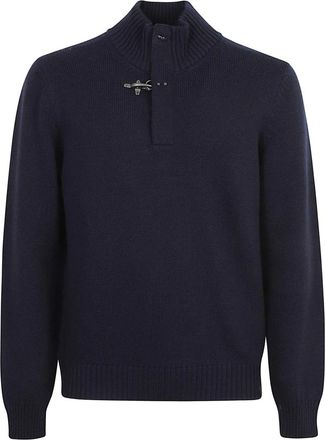 Fay Homme, Pulls, Bleu, Taille: 2XL Pull Col Roul&eacute; en Laine Fine