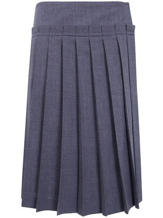 Ami Midi Pleated Skirt
