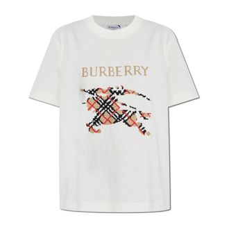 Burberry T-Shirt mit Druck - - Tops - Damen - Wei&szlig; - M
