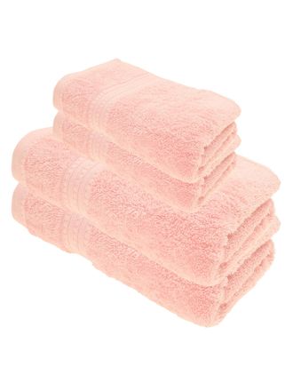 Julie Julsen Bio Duschtuch-Set 4 TLG. 2 Dusch- 2 Handt&uuml;cher Rosa 100% Baumwolle Frotte 550g/m&sup2;