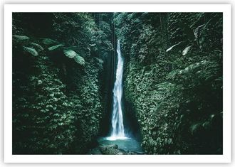 Arttor Poster ohne Rahmen Deko 100x70cm Tropen Wasserfall Dschungel Wandposter Art Prints Wanddeko Bild Wand Kunstdruck Wandbilder Dekoration Wohnzimmer Schl