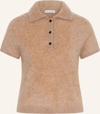 Mrs & Hugs Mrs & Hugs Strick-Poloshirt Aus Cashmere beige
