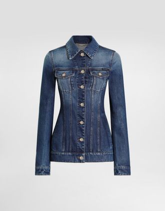 Dolce & Gabbana Denim Single-breasted Jacket - Frau Denim Mehrfarbig 48