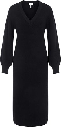Object Damen Objmalena L/S Knit Dress Noos Strickkleid, Schwarz, L EU