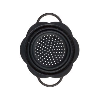 Kochblume Faltsieb S | Premium-Silikon | Hitzebest&auml;ndig | Sp&uuml;lmaschinenfest | Platzsparend | Farbe: anthrazit