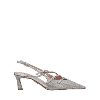 Steve Madden Silberne Metallic Riemchenpumps mit Strass - - Shoes - Damen - Grau - 38 EU