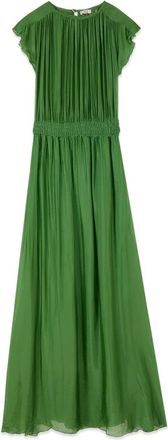 Oltre Femme, Robes, Vert, Taille: 44 FR Robe Longue en Voile M&eacute;lange de Soie