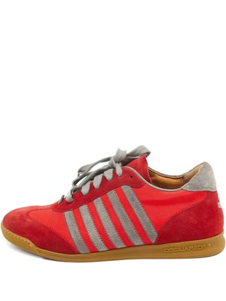 Dsquared2 baskets en daim à rayures - Rouge
