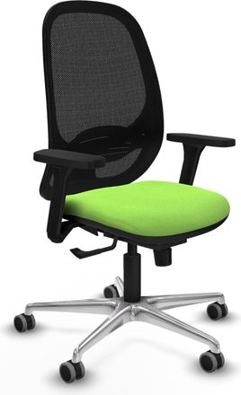 Piqueras y Crespo Stuhl mit leisen Rollen, 3D-Armlehnen, h&ouml;henverstellbare Lendenwirbelst&uuml;tze, mit 3 Positionen und Schneidschaum, Schwarz/Pistazie
