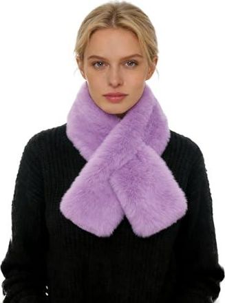 Lina & Lily &Eacute;charpe &agrave; Col en Fausse Fourrure pour Femme Hiver (Lavande)