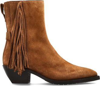 AllSaints Femme, Chaussures, Brun, Taille: 37 EU Bazely Fringe Bottes
