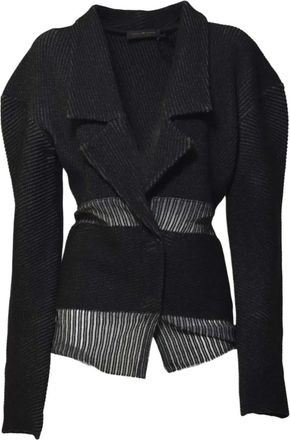 Mirco Giovannini Jacke mit gestreiften Einsätzen - Schwarz