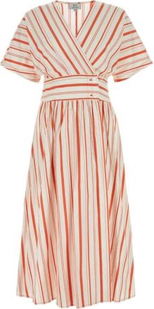 Woolrich Femme, Robes, Multicolore, Taille: 36 FR Robe Midi Ray&eacute;e