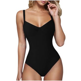 Generic Guhmomh Badeanzug Damen Bauchweg Push up Shape Schwimmanzug V Ausschnit Sexy Bademode f&uuml;r Frauen Verstellbarer Sport Bademode Strandmode Einteiliger R