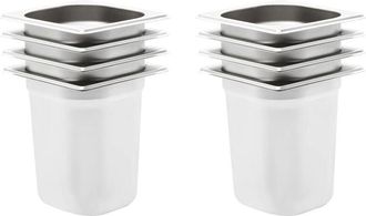 vidaXL Gastronormbeh&auml;lter 8 Stk. GN 1/6 200 mm Edelstahl vidaXL