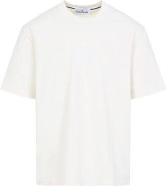 Stone Island Homme, Tops, Blanc, Taille: M T-Chemises