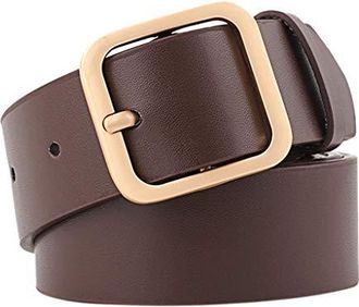 Generic Ceinture d&eacute;corative pour femme - Mode sauvage - Boucle de ceinture pour homme - Sans boucle, caf&eacute;, taille unique