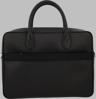 HUGO BOSS Mens Document Case Northon Black Leather Bonded Handbags Hand Bags