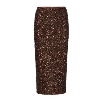 Rotate Pailletten-Bleistiftrock - - Skirts - Damen - Braun - S