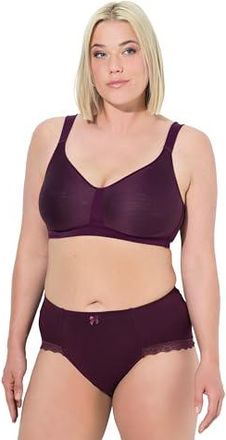 Ulla Popken Femme Grandes Tailles Soutien-Gorge en Microfibre. Bonnets Spacer, sans Armatures - Bonnet C-E Rouge Raisin 105D 819009844-105D