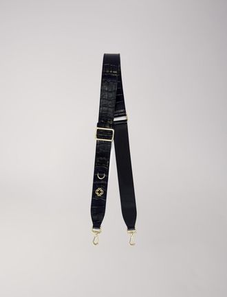 Maje Bandouli&egrave;re En Cuir Effet Croco - Noir - Maje