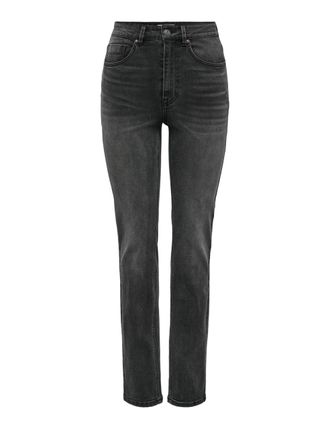 Only Damen Onlwillow Hw Slim DNM Gua165 Jeans, Washed Black, 28 W/32 L