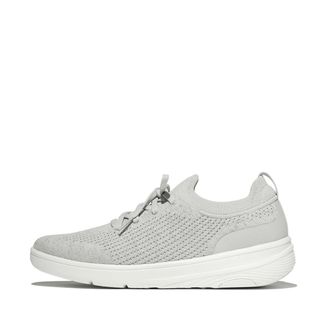 FitFlop Damen Super-q Knit Slip-on Laced Sneakers Sneaker, Arctic Grey Silver, 38.5 EU