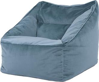 Icon Brand Natalia Sitzsack Sessel für Erwachsene, Hellblau, Flauschiger Samtstoff, Riesen Sitzsack Samt mit Füllung, Bean Bag Chair, Bequemer Sessel Wohnzimmer,
