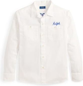 Polo Ralph Lauren Chemise ample &agrave; logo brod&eacute; en coton