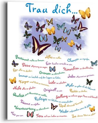 Reinders Wandbild, Trau dich, Kinderzimmer, Bilder, Wanddeko, Room Decor, MDF, Mehrfarbig, 50 x 40cm