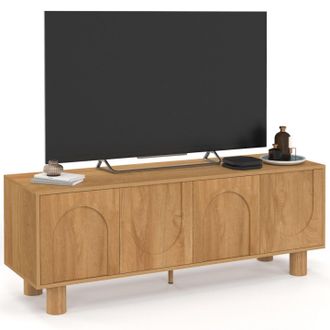 IDMarket TV-Bank, 140 cm, Archie, 4 T&uuml;ren, Design Bogen in Holzoptik