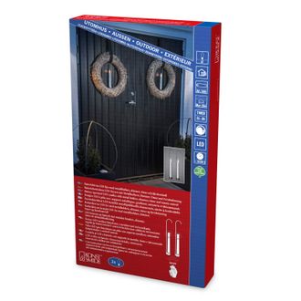 Konstsmide LED Kerzen 2er-Set, wei&szlig;, mit Kerzenhalter, mit 3D Flamme, 2-8h Timer, Dimmer und Fernbedienung, 2 warm wei&szlig;e Dioden, batteriebetrieben, Au&szlig;en - 1870-