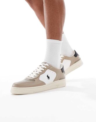 Polo Ralph Lauren Masters Court - Baskets - Blanc et beige foncé